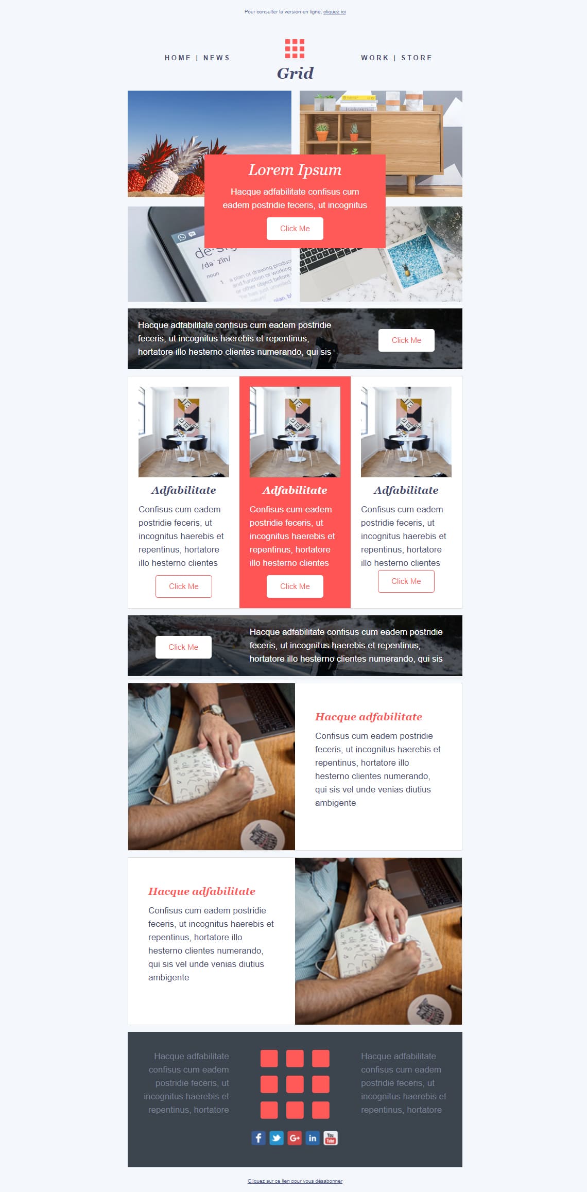 Kostenlose Grid - Newsletter Beispiel zum Downloaden